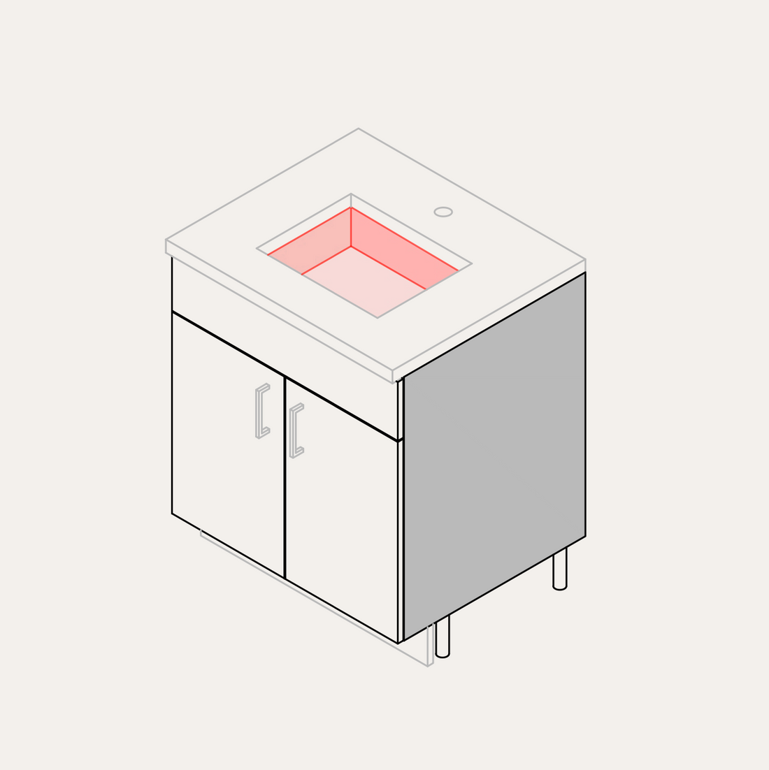 Vanity - Sink + False Drawer – PALET Cabinetry